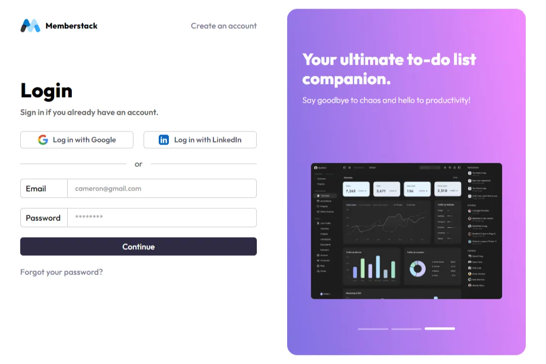 Login With Password | Free Webflow Component